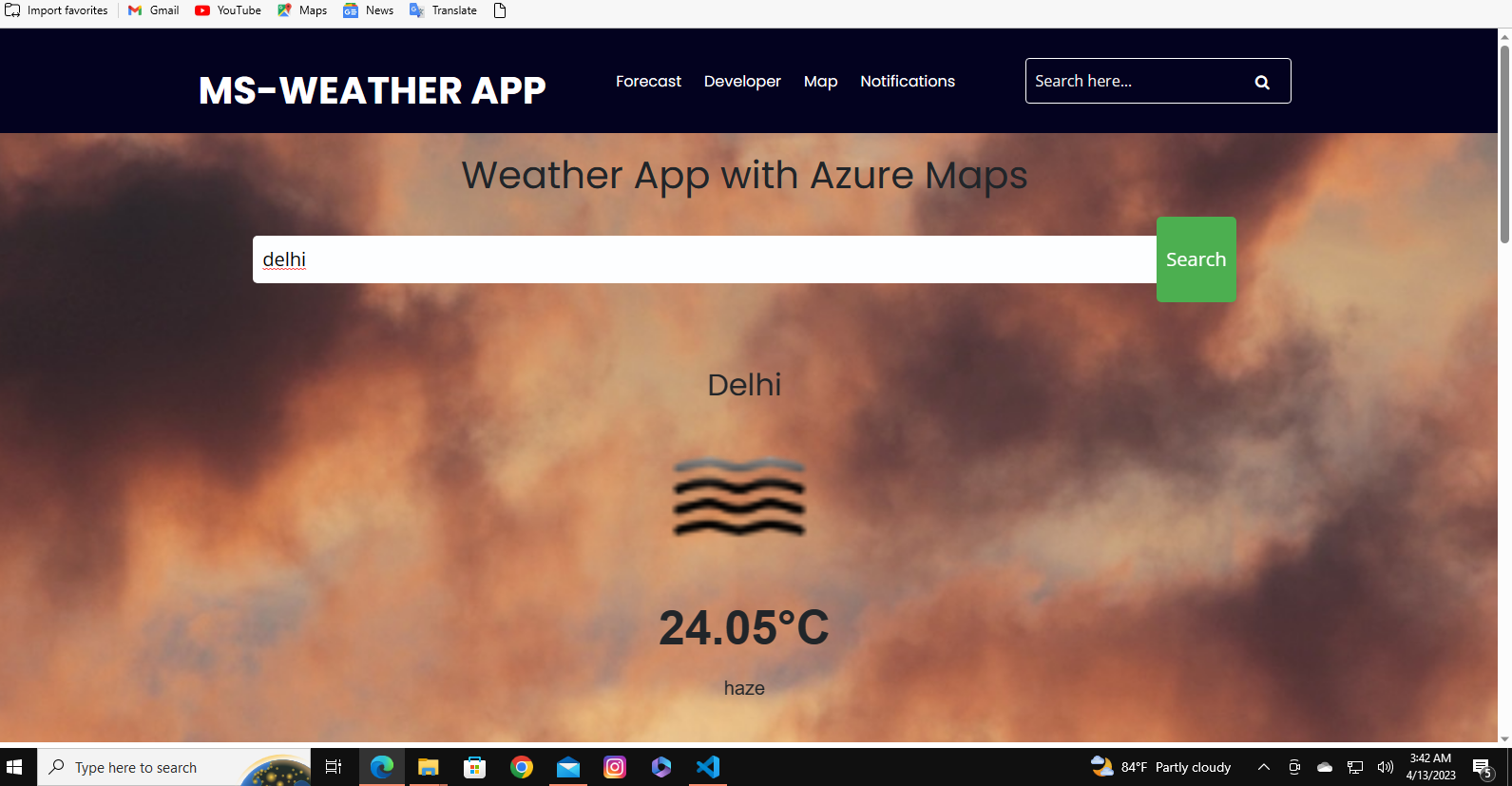 GitHub - MohammedSohebb/MS-WEATHER-APP: A weather app using Azure Static Web Apps + Azure Maps ...