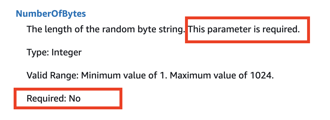 [kms][specification] Generaterandomrequest Numberofbytes Should Be Required · Issue 2795 · Boto