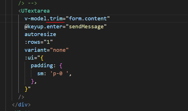 UTextarea v-model.trim failed · Issue #622 · nuxt/ui · GitHub