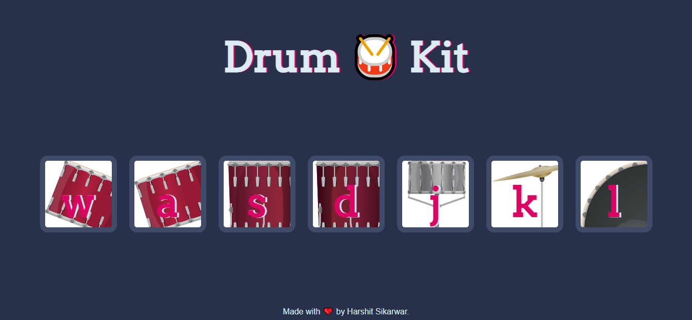 GitHub - Harshit-here19/Drum-Kit: HTML, CSS and JavaScript Project