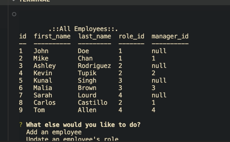 GitHub - carloscastilloflores/Challenge12-SQL-Employee-Tracker