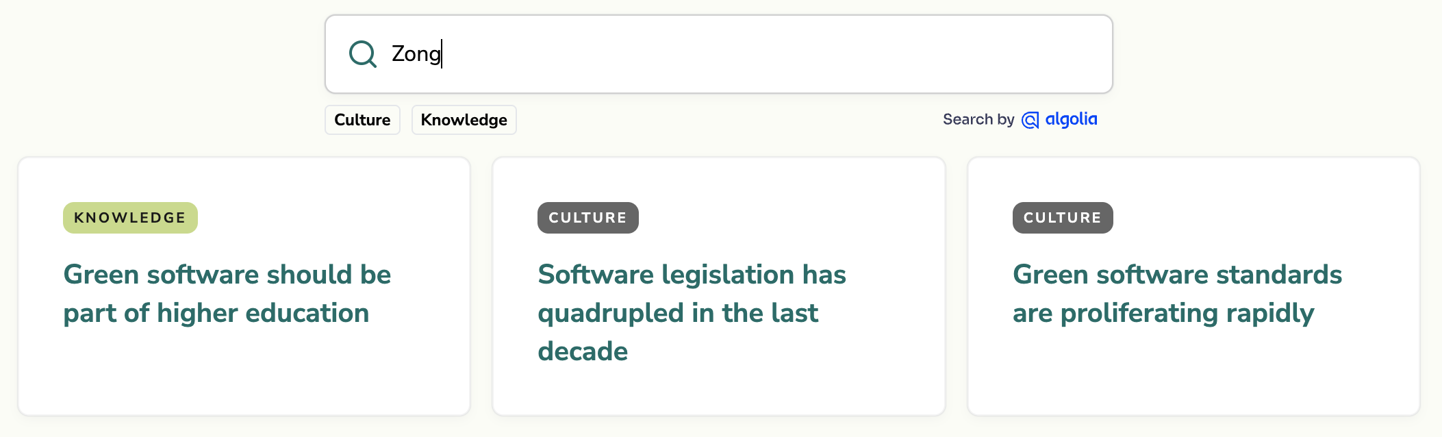 Global search for the website · Issue #167 · Green-Software-Foundation/state-of-green-software ...