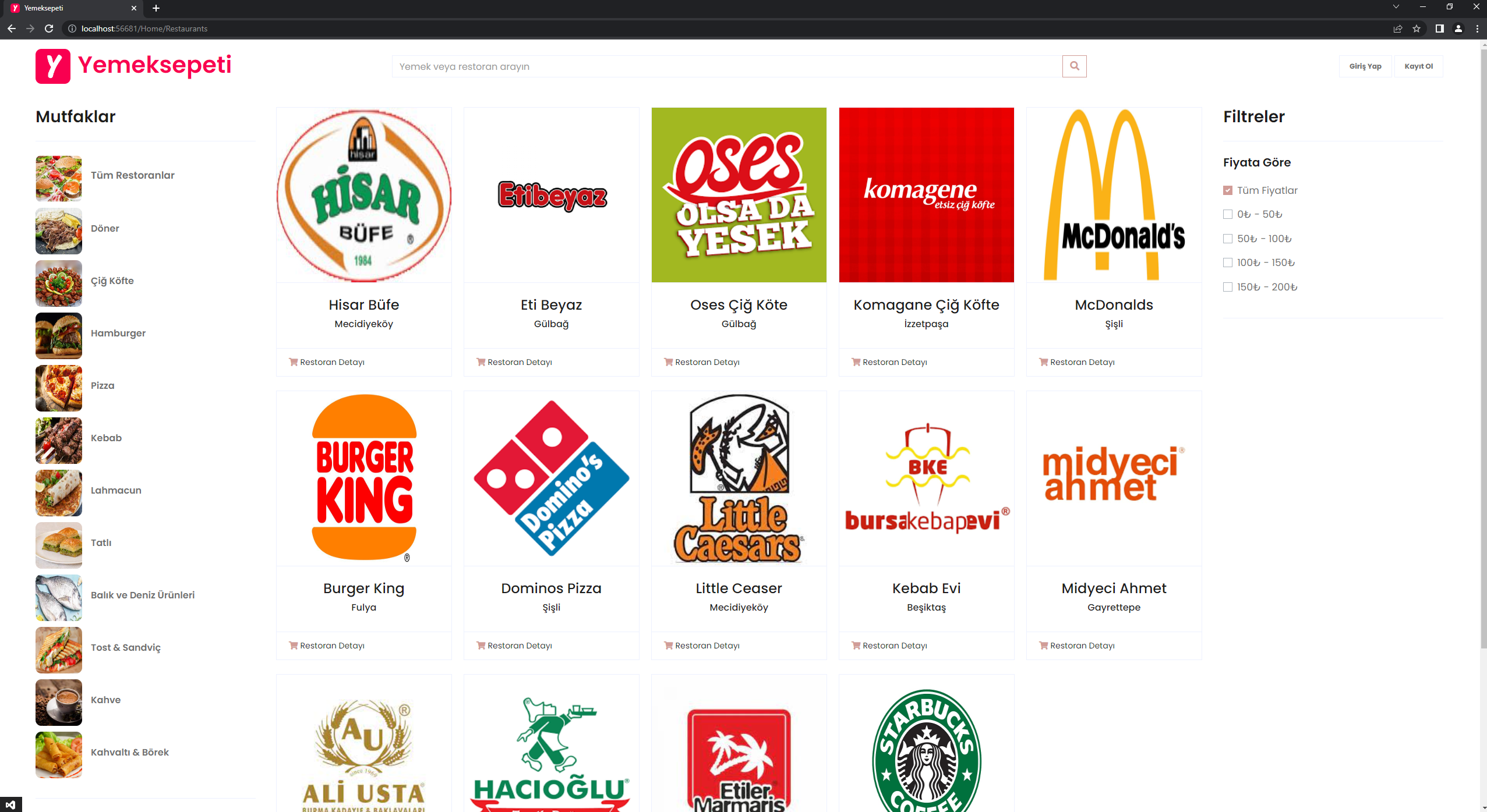 GitHub - SuleymanSelvi/Yemeksepeti-Clone