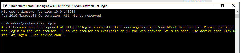 Browser is not opening while running 'az login' the command prompt with different user. · Issue ...