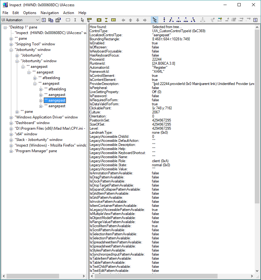 .Click() gives error "An unknown error occurred in the remote end while processing the command ...