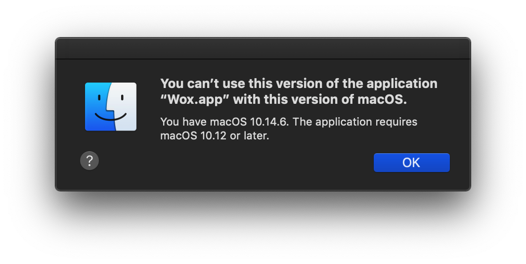 Macosversion Requirement Matched But With Confusing Tips Mac Install Error · Issue 3950 · Wox