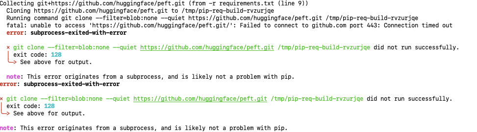 安装依赖时候发生错误 · Issue #491 · tloen/alpaca-lora · GitHub