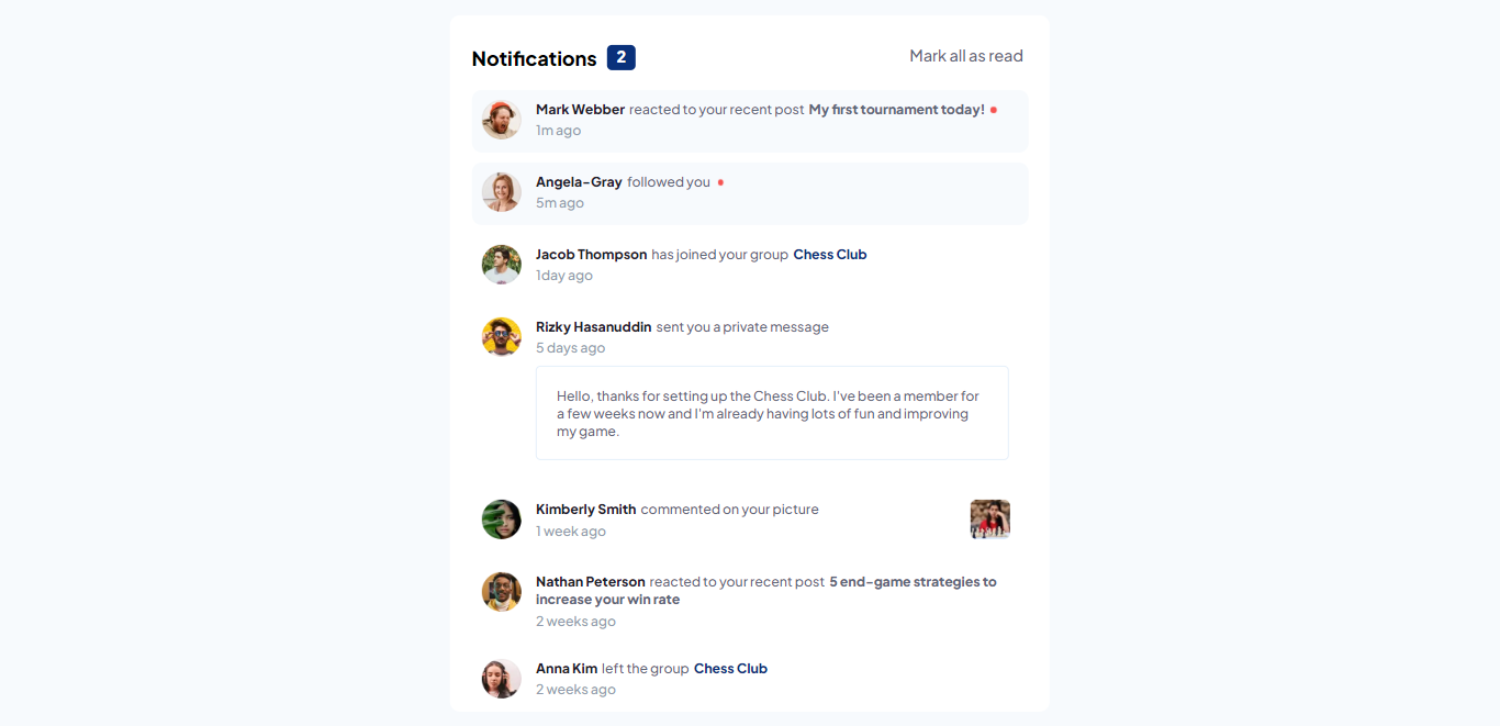 GitHub - AmanSingh1605/Notification_page: Frontend Challenge to create a Notification page. This ...