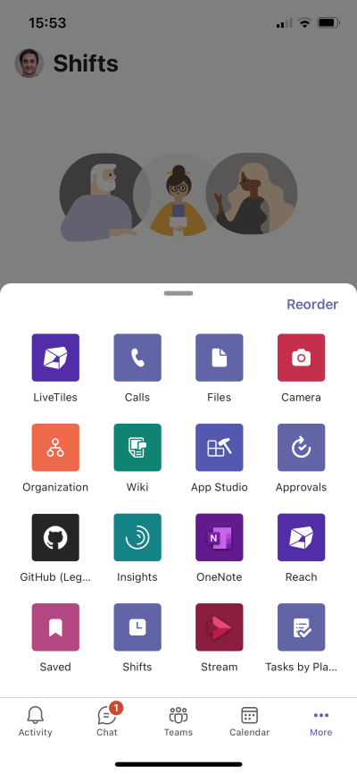 Pinned Custom Teams App from App Store is Visible in Mobile Teams App ...