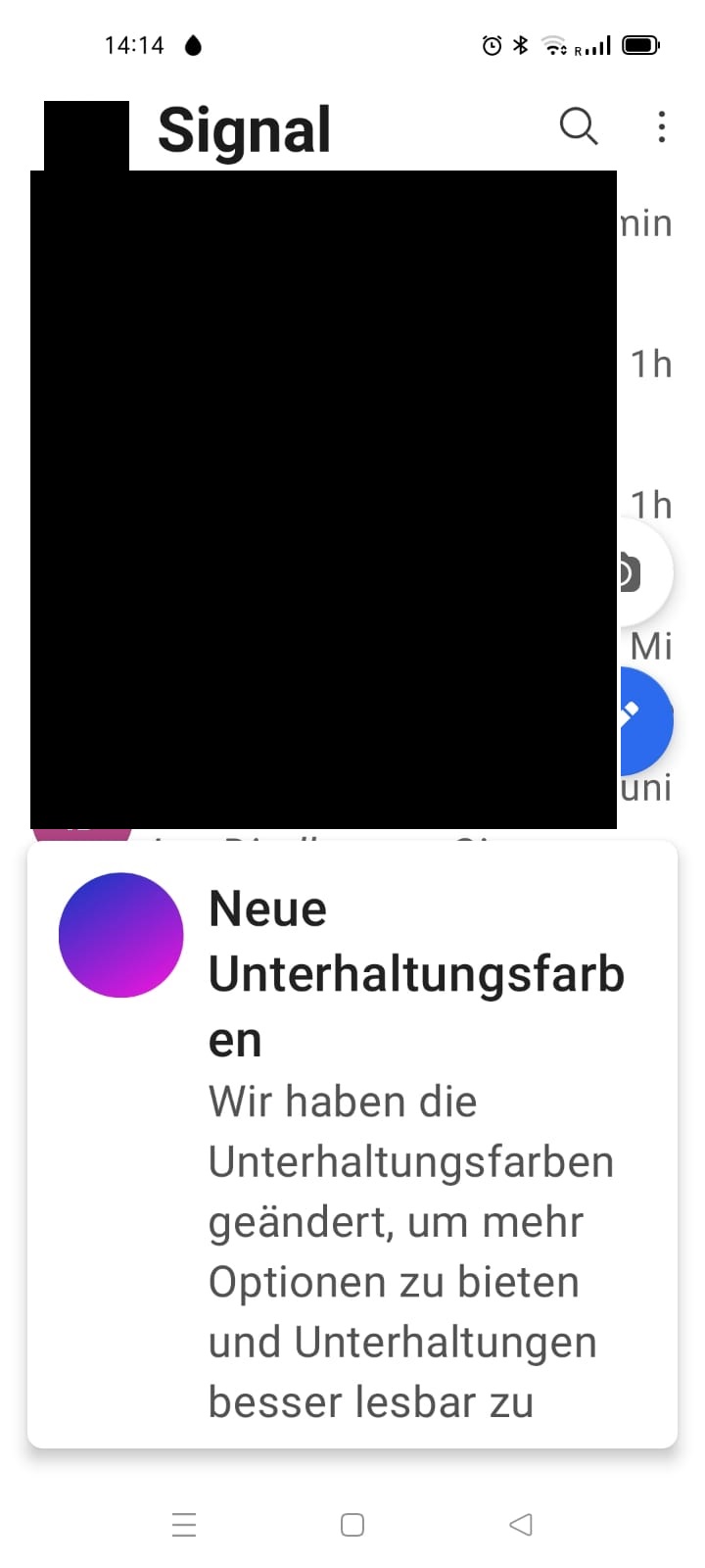 Dialog that informs about new chat colors is not closable when android font is large · Issue ...