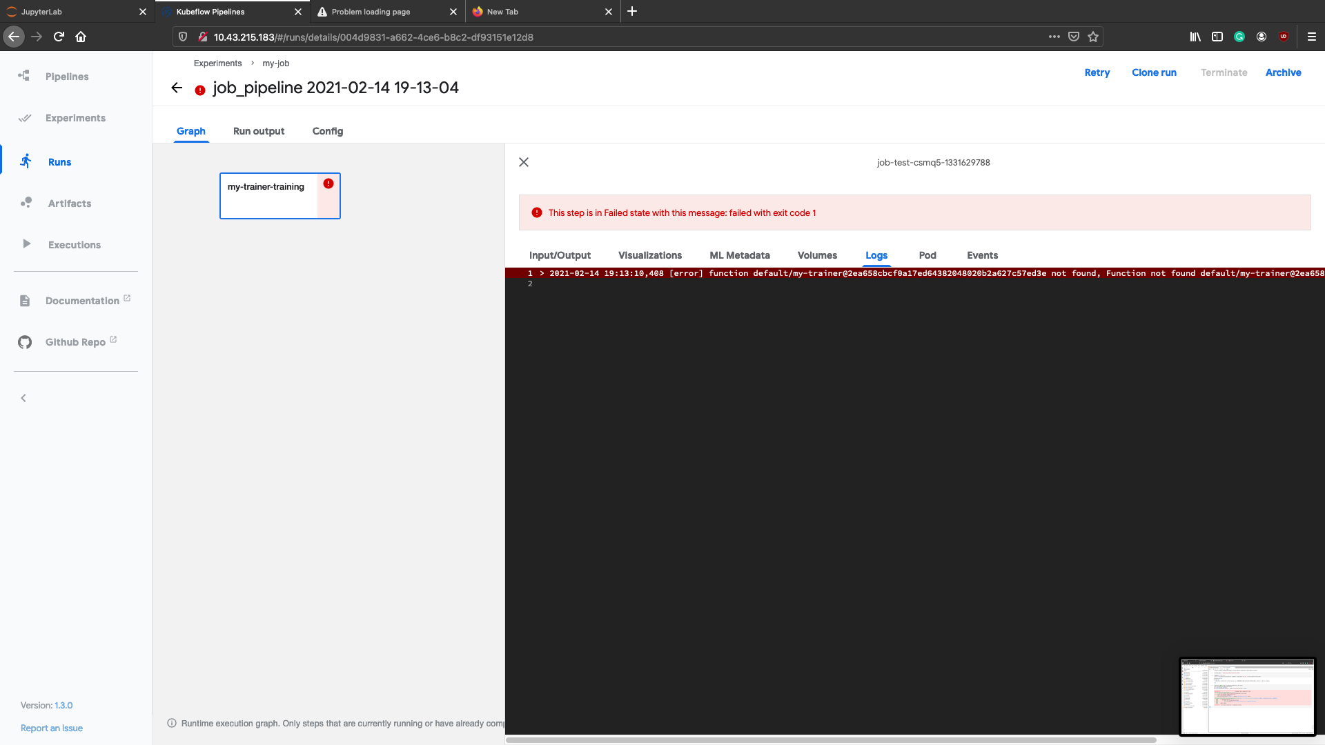Error While Trying To Run Workflow On Kubernetes Cluster · Issue 711 · Mlrunmlrun · Github