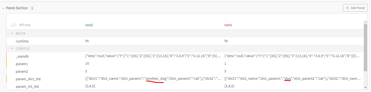 [App]: Flat config in compare · Issue #4484 · wandb/wandb · GitHub