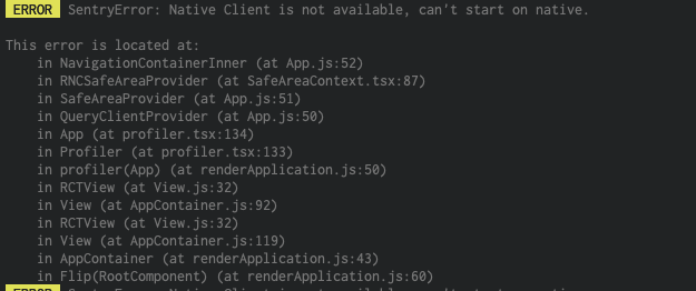 SentryError: Native Client is not available, can't start on native ... SentryError: Native Client is not available, can't start on native ...