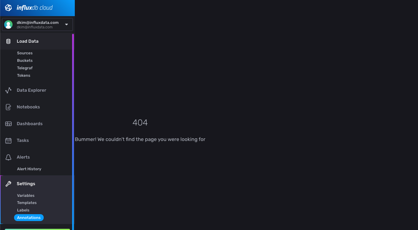 Annotations page under settings should not exist · Issue #1424 · influxdata/ui · GitHub