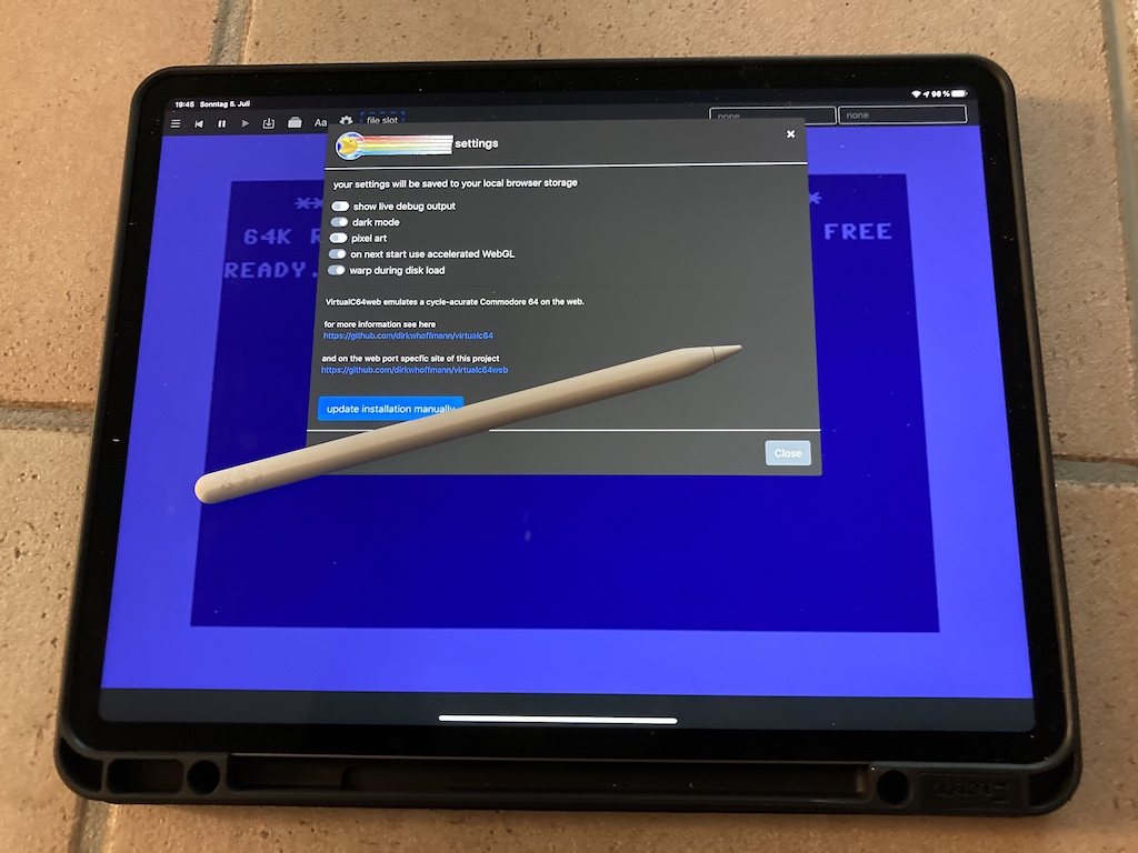 Virtual touch joystick 🕹 · Issue #42 · vc64web/virtualc64web · GitHub