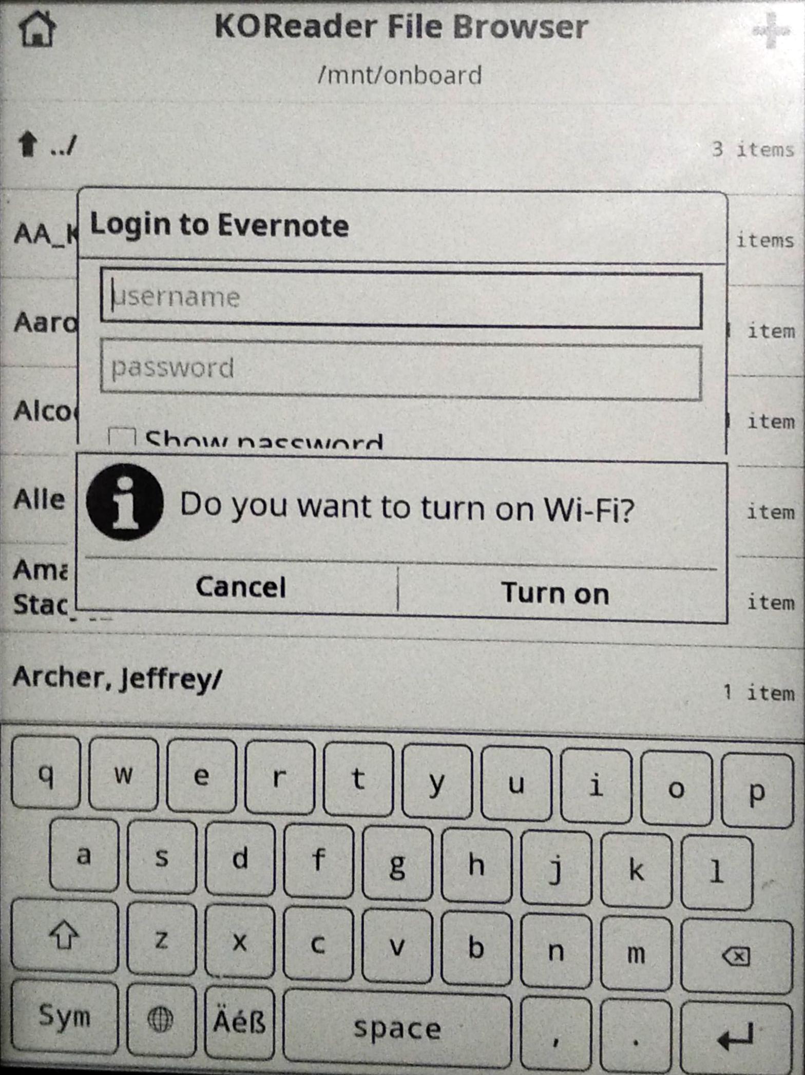 Trying to Enable WiFi just before Logging to Evernote Freezes Device · Issue #4034 · koreader ...