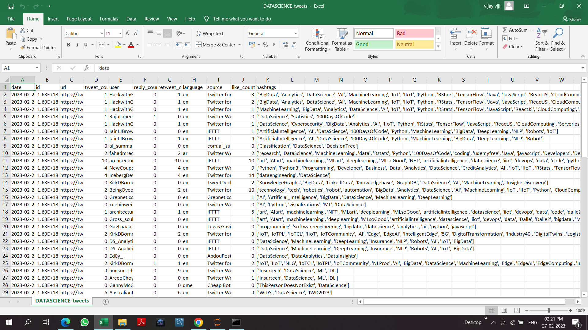 GitHub - Vijayv451/Twitter-scrape-using-streamlit: Scrapping the Twitter data using Twitter hashtag