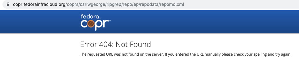 yum repo 404 · Issue #1415 · BurntSushi/ripgrep · GitHub