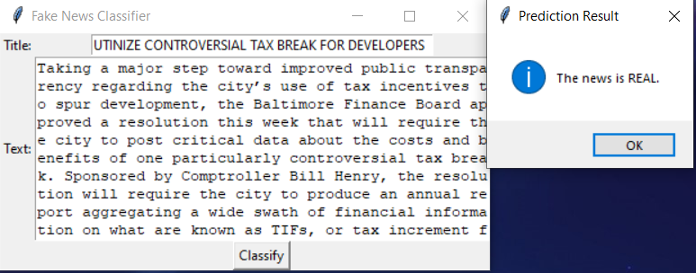 GitHub - alenreuel/Fake-News-Classifier