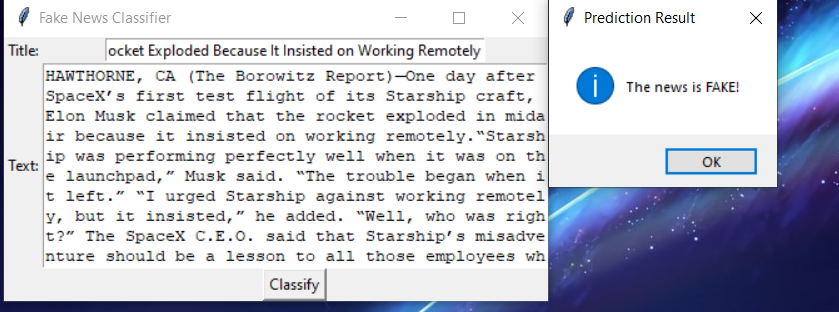 GitHub - alenreuel/Fake-News-Classifier