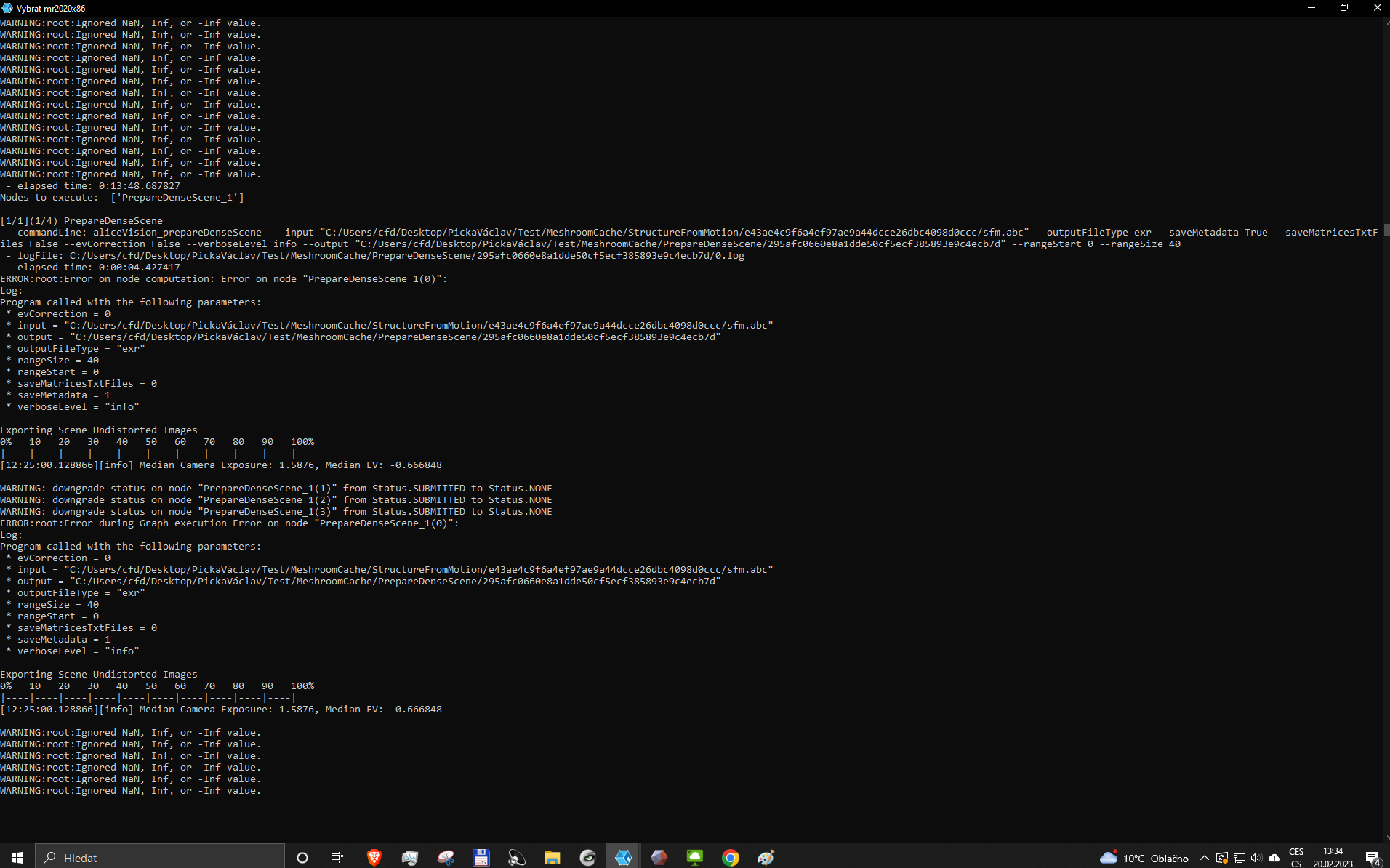 Why does the meshroom in PrepareDenseScene crashes? · Issue #1902 · alicevision/Meshroom · GitHub