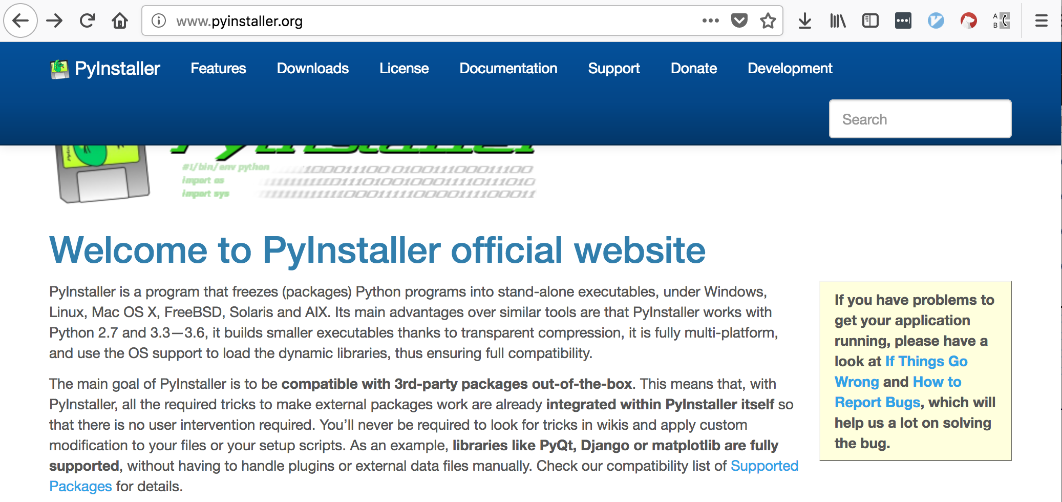 pyinstaller.org template chops off the top of pages for non-wide browser windows · Issue #3762 ...