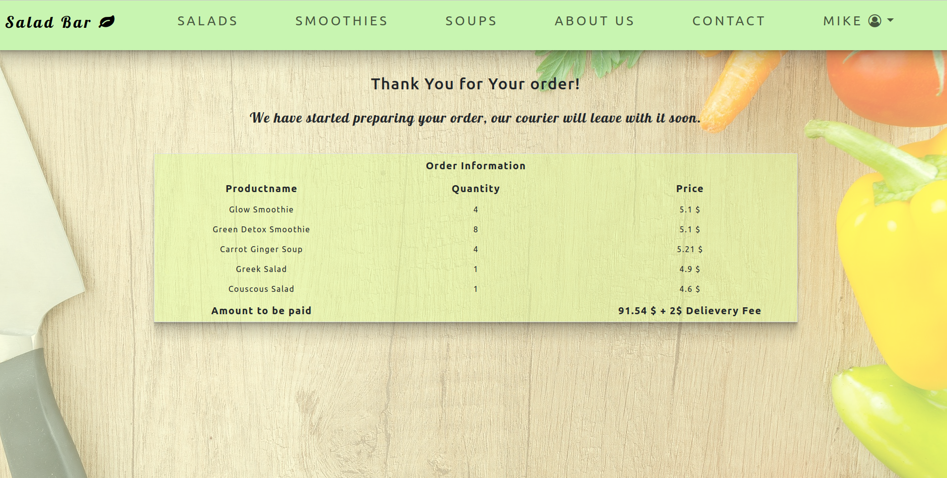 GitHub - DorottyaVarju/salad-bar: A simple salad ordering page with registration