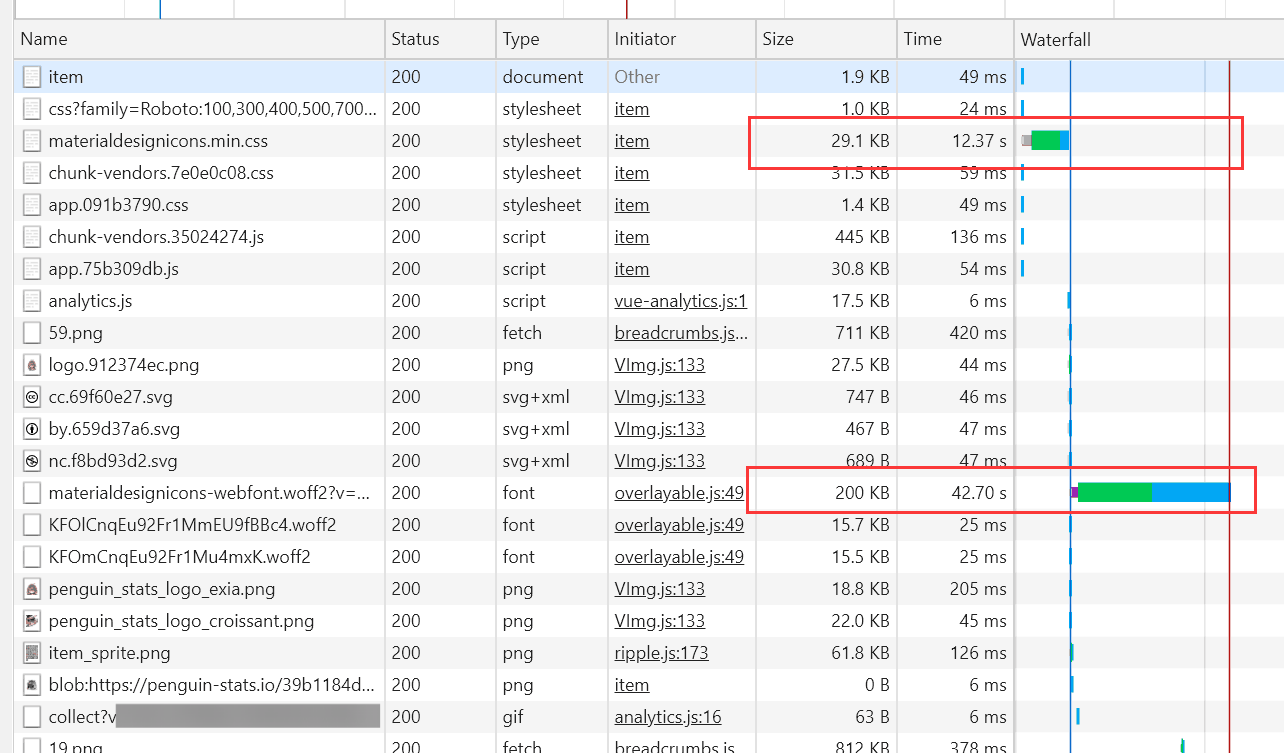 Very slow (40secs) on loading icon font file · Issue #120 · penguin-statistics/frontend-v2 · GitHub