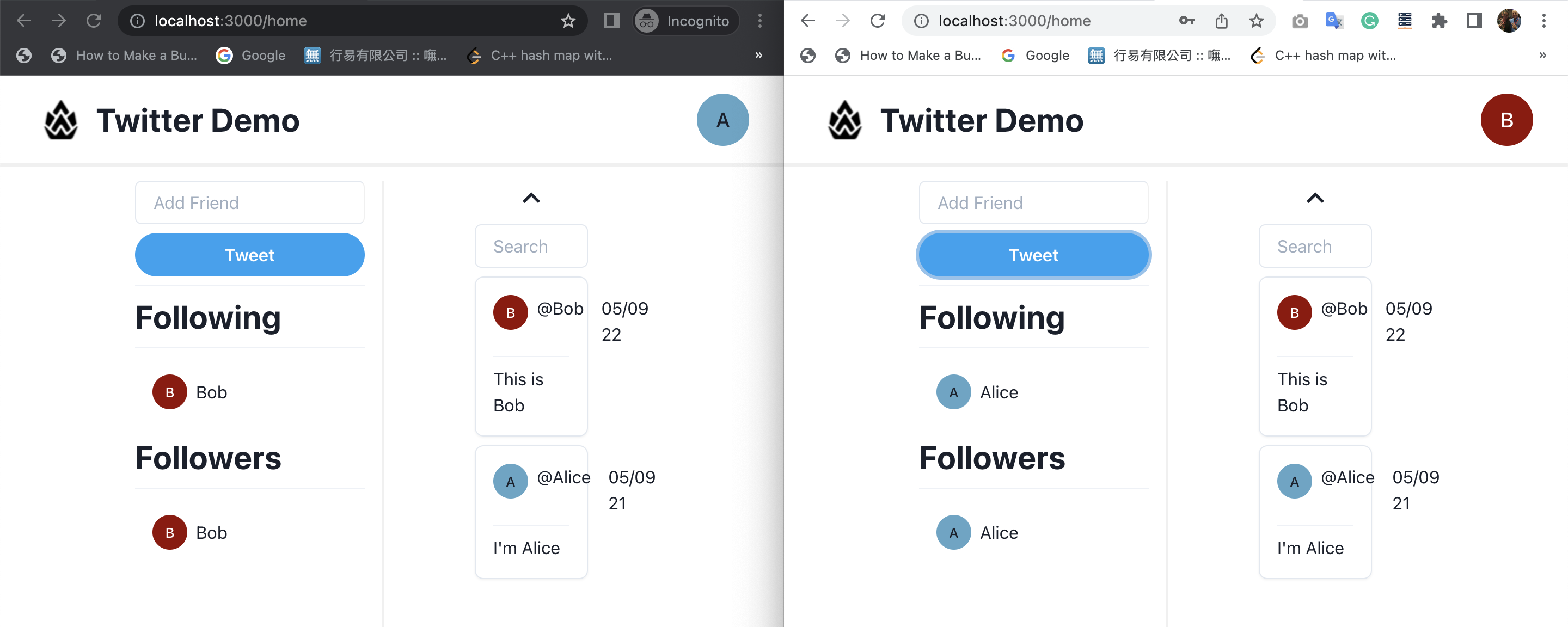 Twitter example: the both list Follower & Following are incorrect. · Issue #65 · reflex-dev ...