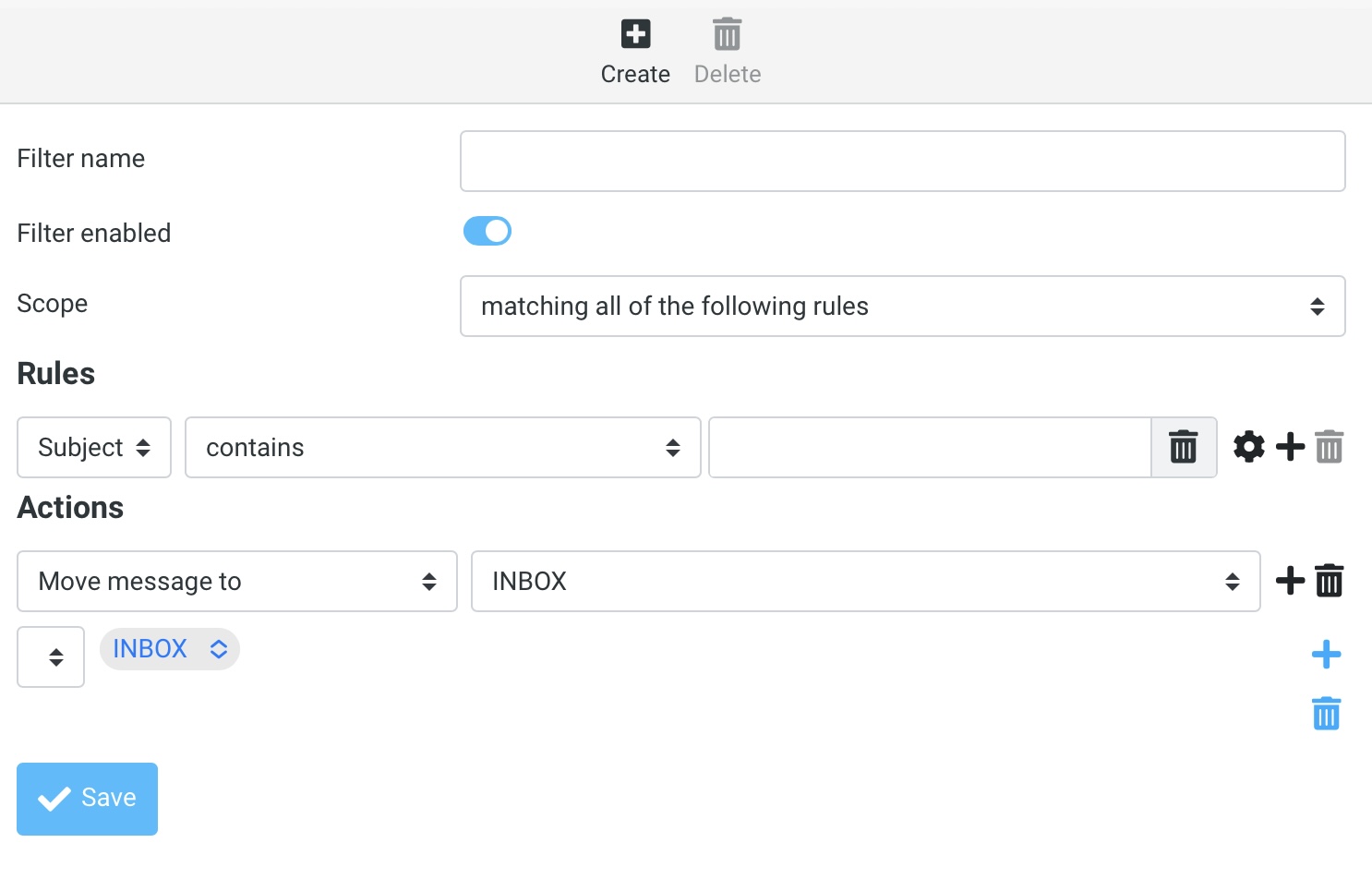 Elastic: UI uglifcation when adding Action row to Sieve Filter · Issue ...