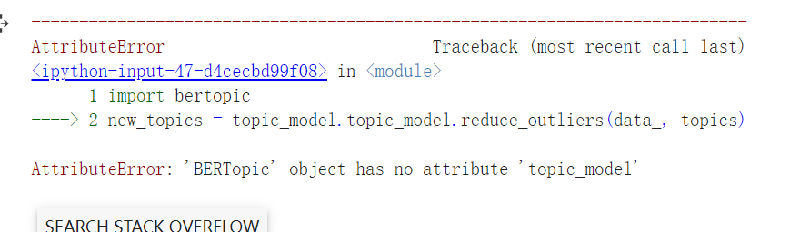 cant use topic_model.reduce_outliers · Issue #1016 · MaartenGr/BERTopic · GitHub