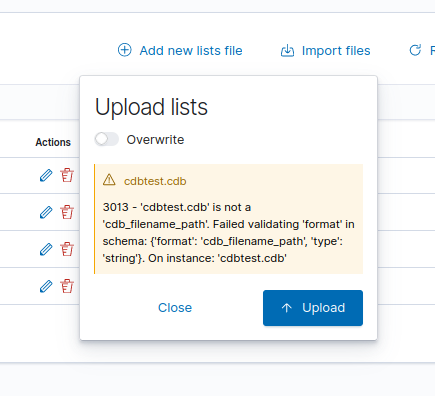CDB list file is not being imported · Issue #5383 · wazuh/wazuh-dashboard-plugins · GitHub