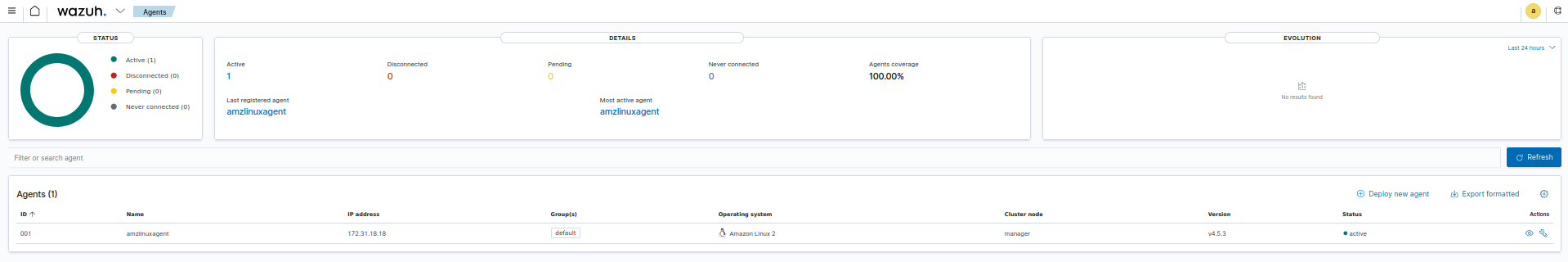 Agent Connected By `wazuh Wui One Liner Deploy Using Ip` In Multi Node Wazuh Installation 
