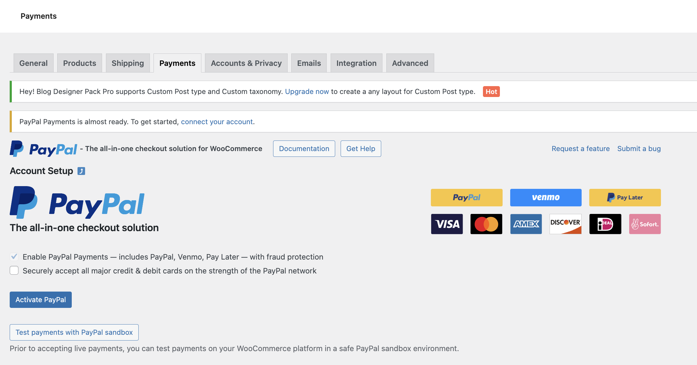 Unable to connect paypal account to woocommerce · Issue #1197 · woocommerce/woocommerce-paypal ...