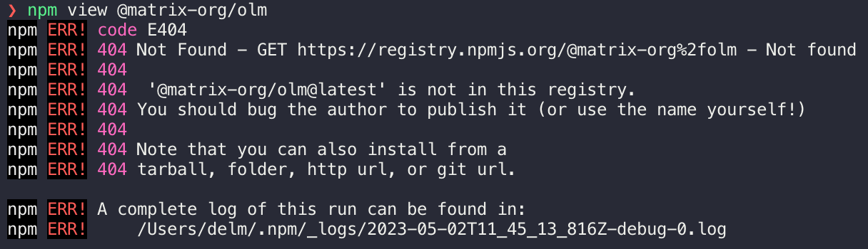 HttpError: Failed to fetch dependencies: @matrix-org/olm@3.2.14 · Issue #1056 · stackblitz ...