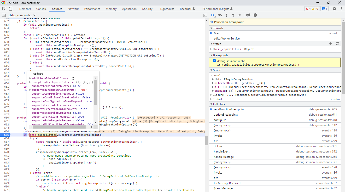Debugger doesn't send breakpoints on first run · Issue #11606 · eclipse-theia/theia · GitHub