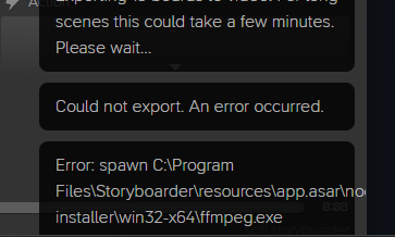 Need help! I can't export video. · Issue #2491 · wonderunit/storyboarder · GitHub
