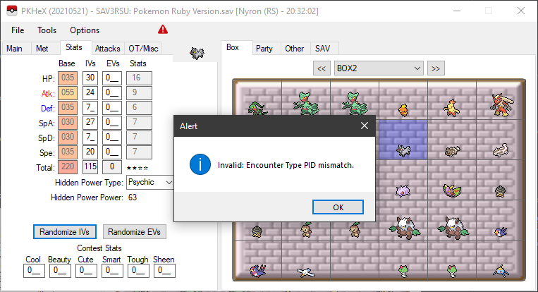 Encounter Type PID mismatch Gen 3-4 when editing pokemon · Issue #3230 ...