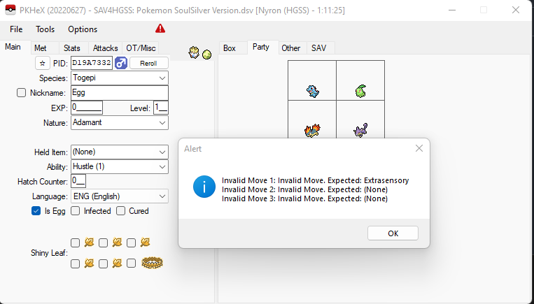[HG/SS] Togepi Egg Invalid · Issue #3559 · kwsch/PKHeX · GitHub