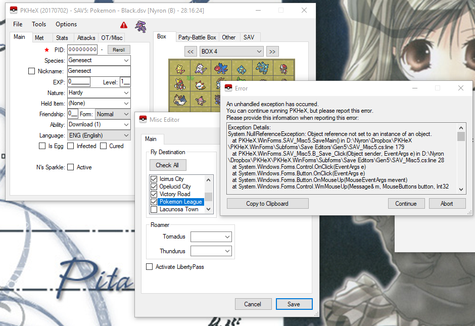 [Misc Edits] Gen 5 Error · Issue #1358 · kwsch/PKHeX · GitHub