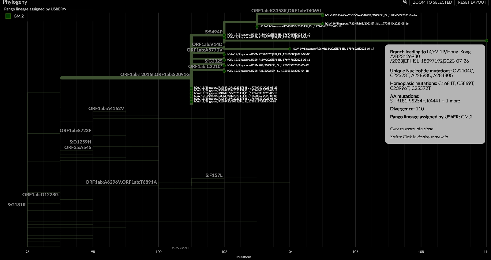 Potential GM.2 and FP.1 recombinant (17 seqs, mainly in Singapore, 3 ...