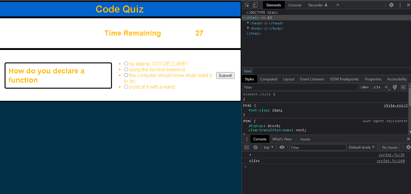 GitHub - Jlevbury/timed-quiz