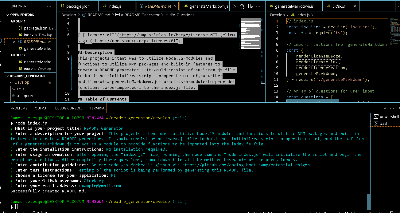 Github Jlevbury Readme Generator