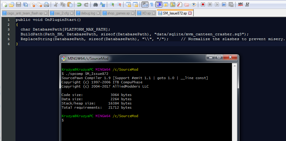 Syntax error in placing an inline comment · Issue #872 · alliedmodders/sourcemod · GitHub