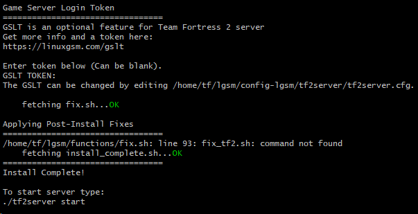 fix_tf2.sh: command not found · Issue #2193 · GameServerManagers/LinuxGSM · GitHub
