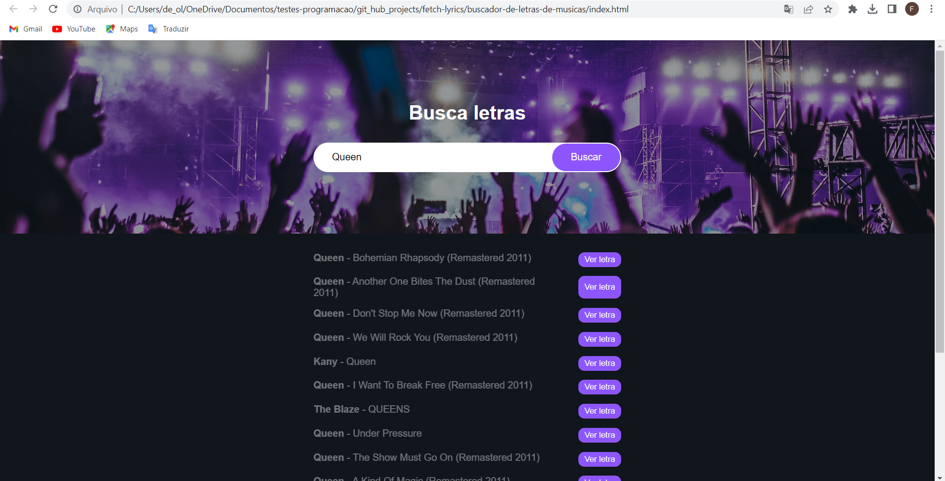 GitHub - FelipeMM0/fetcher-lyrics: Encontre os melhores hits do seu cantor favorito