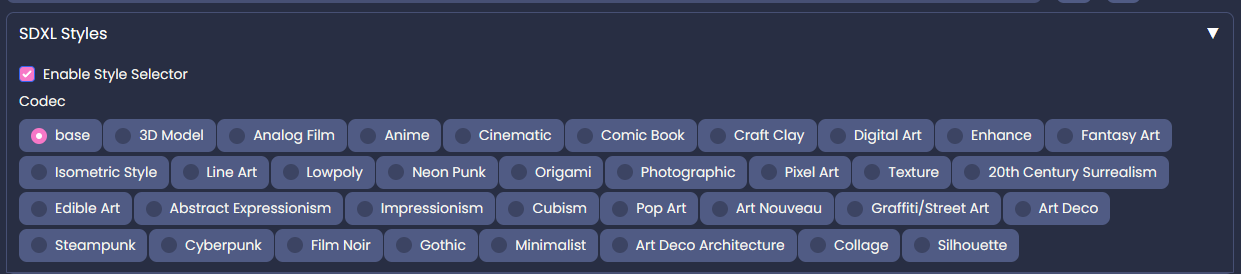 Enhancements: Select List for Style Choices, Random style & Interactive ...
