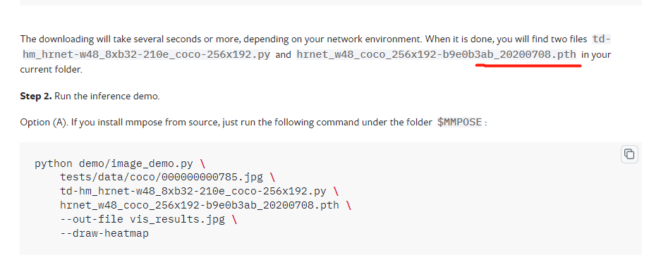 image_demo.py: error: unrecognized arguments: /--out-file vis_results.jpg /--draw-heatmap ...
