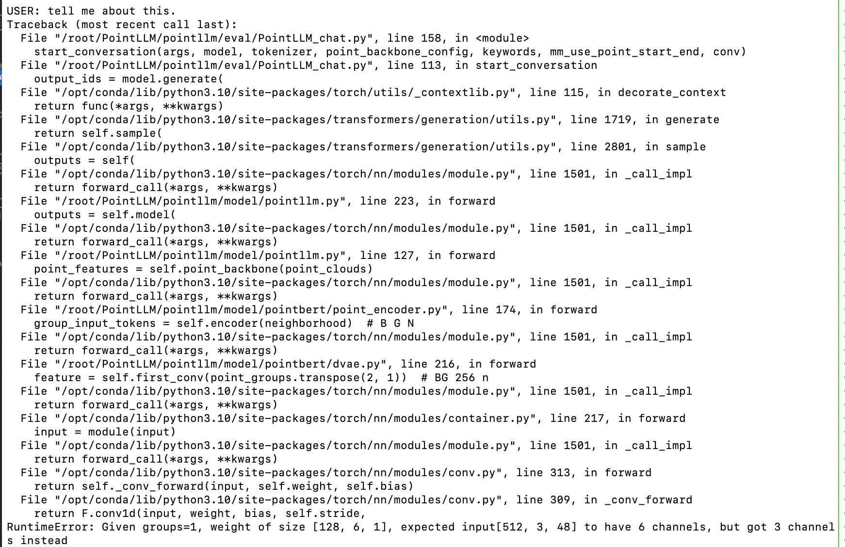 Issue With Input Feature Points Data Dimensionality In Pointllm Code