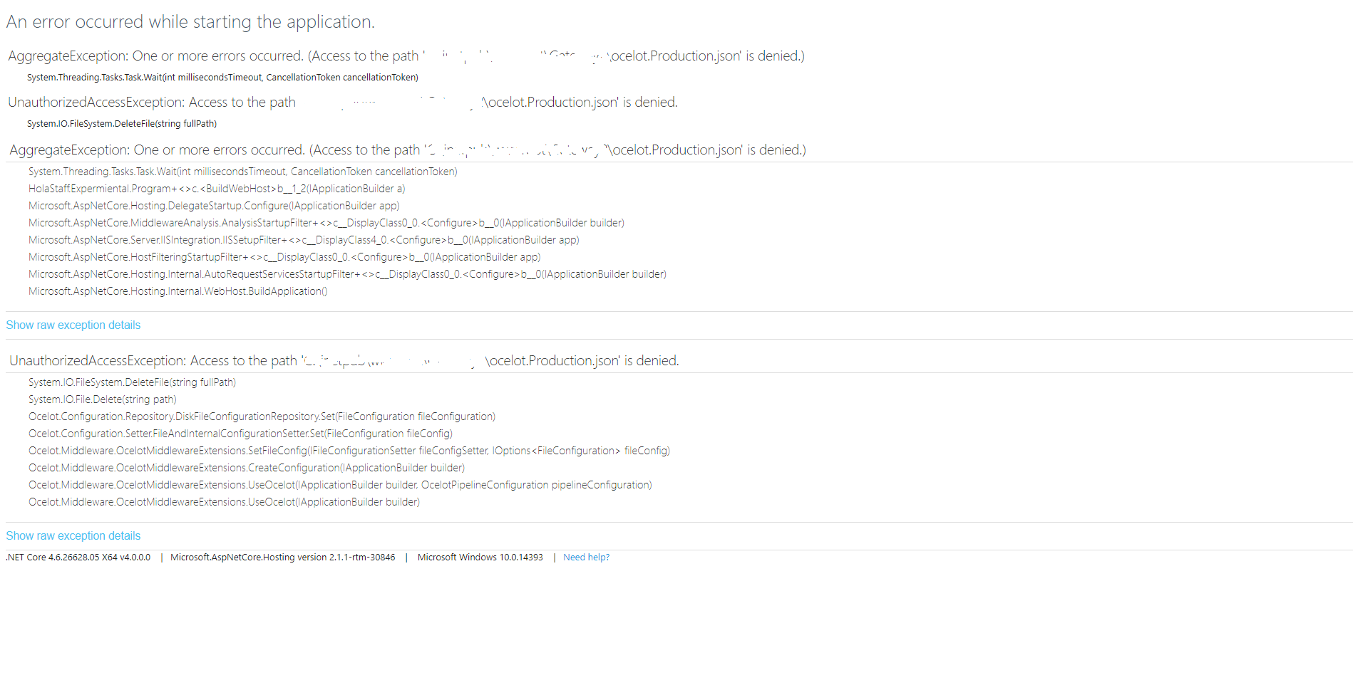 Access to the path Denied · Issue #484 · ThreeMammals/Ocelot · GitHub